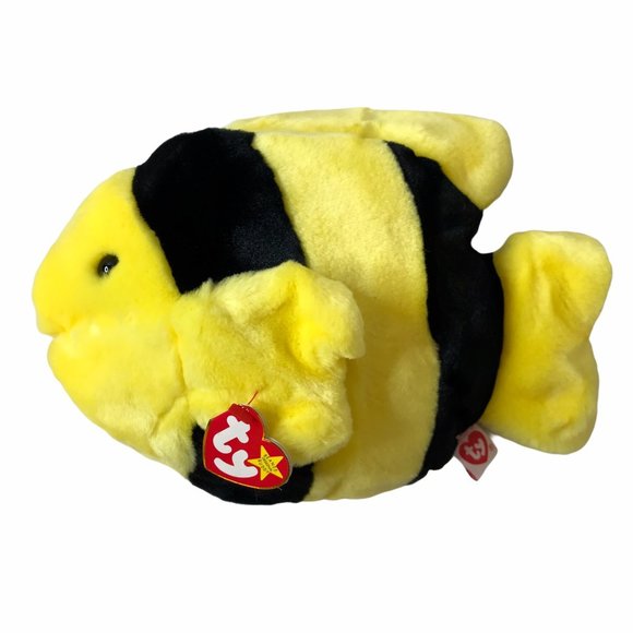Ty | Toys | Beanie Baby Beanie Babies Large Yellow Black Fish | Poshmark